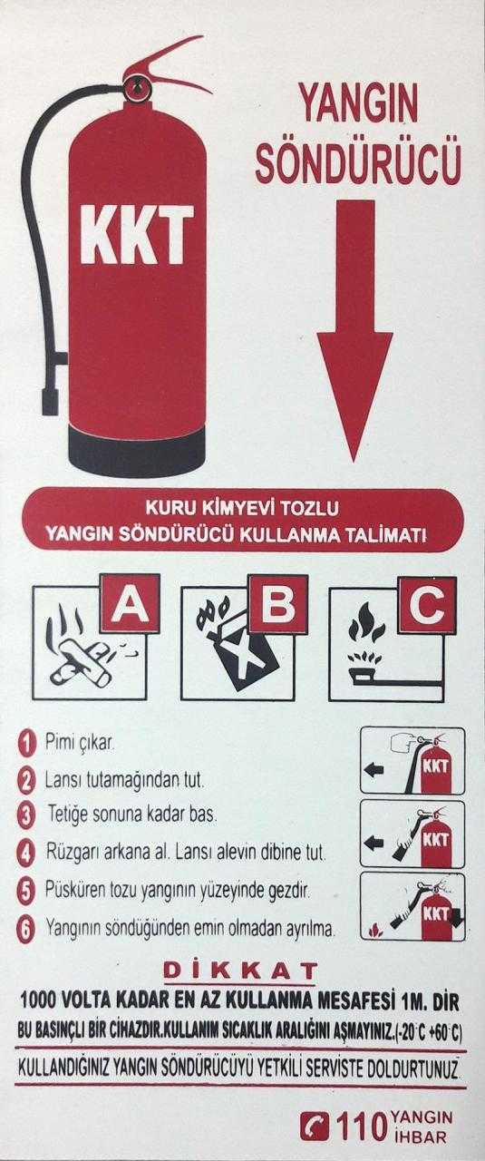 Yangın Söndürücü Uyarı Levhası 12,5x30 KOD: DEK KKT - supersoci.com